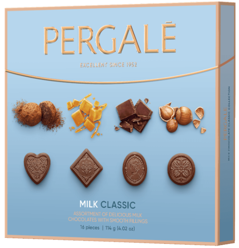 Assorted chocolates PERGALĖ Classic with milk chocolate — European Food ...